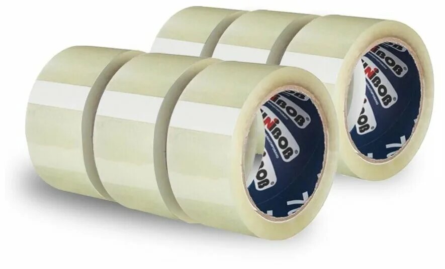 6 штук. Клейкая лента UNIBOB, полипропиленовая, бесцветная, 48 мм, 132 м, 45 мкм
