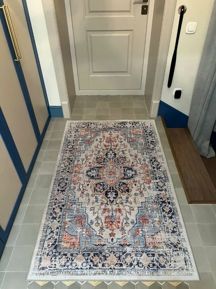 Ковер 80x120 см, Винтажный персидский коврик для прихожей прямоугольный антискользящий