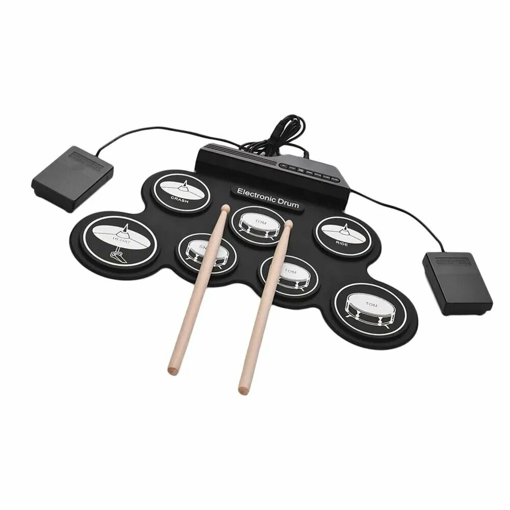 Компактный размер USB Roll-Up Силиконовая ударная установка, цифровой электронный ударный инструмент, для начинающих детей Kids