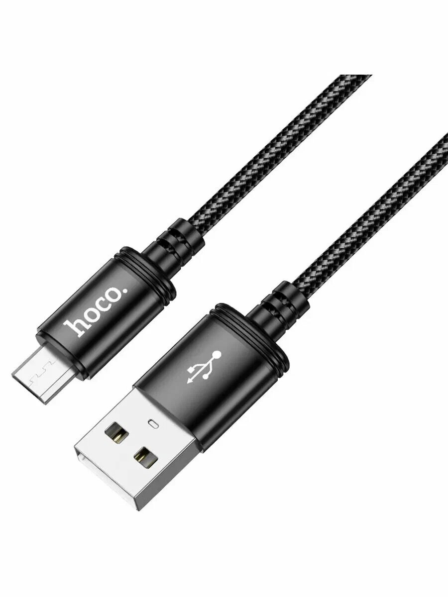 Кабель Hoco X89, USB - Micro USB, 2,4 А, 1м, текстиль, черный