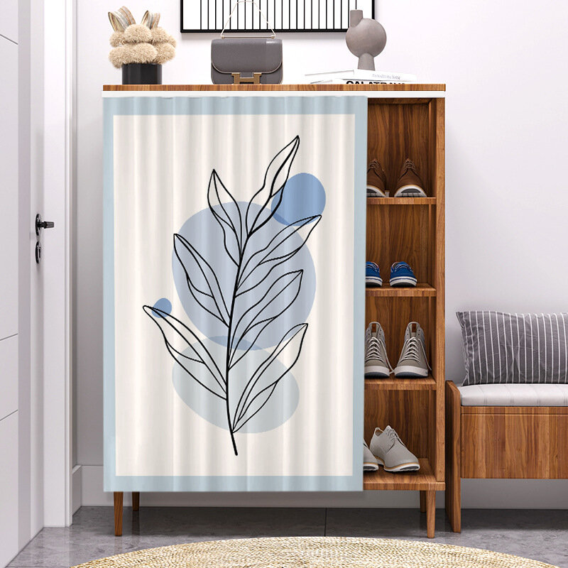 Чехол для обувного шкафа, занавеска без сверления, раздвижная штанга, шкаф для хранения, пылезащитная ткань, чехол для гардероба, декоративная занавеска