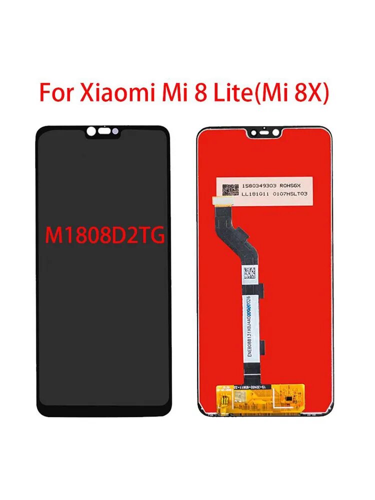 Дисплей на Xiaomi Mi 8 Lite в сборе с тачскрином Черны
