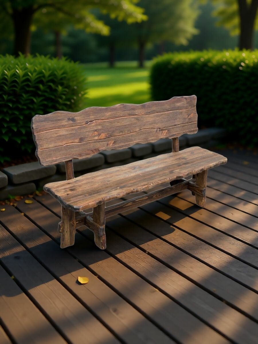 Скамья деревянная Ирбея №11, 160х56х93 см. натуральное дерево, массив сосны