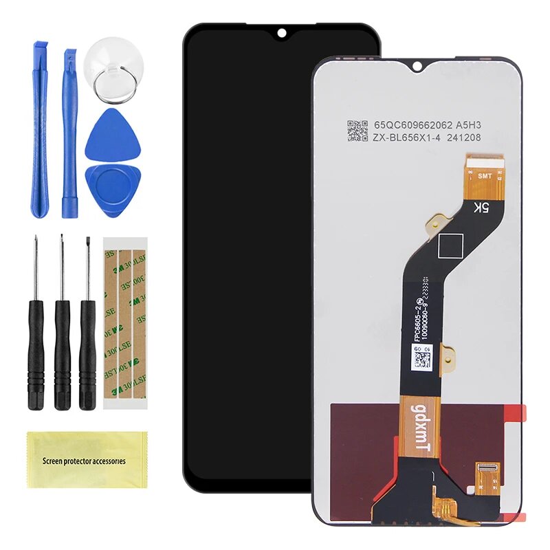 6,6 "для Tecno Spark 8C ЖК-дисплей с сенсорным экраном в сборе, дигитайзер для KG5K KG5J KG5N, запасные части для ЖК-дисплея, 100% тестирование