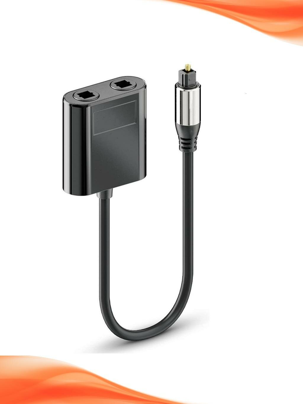 Разветвитель ТВ-сигнала 1 мужской вход 2 женских выхода, Серебряный стиль