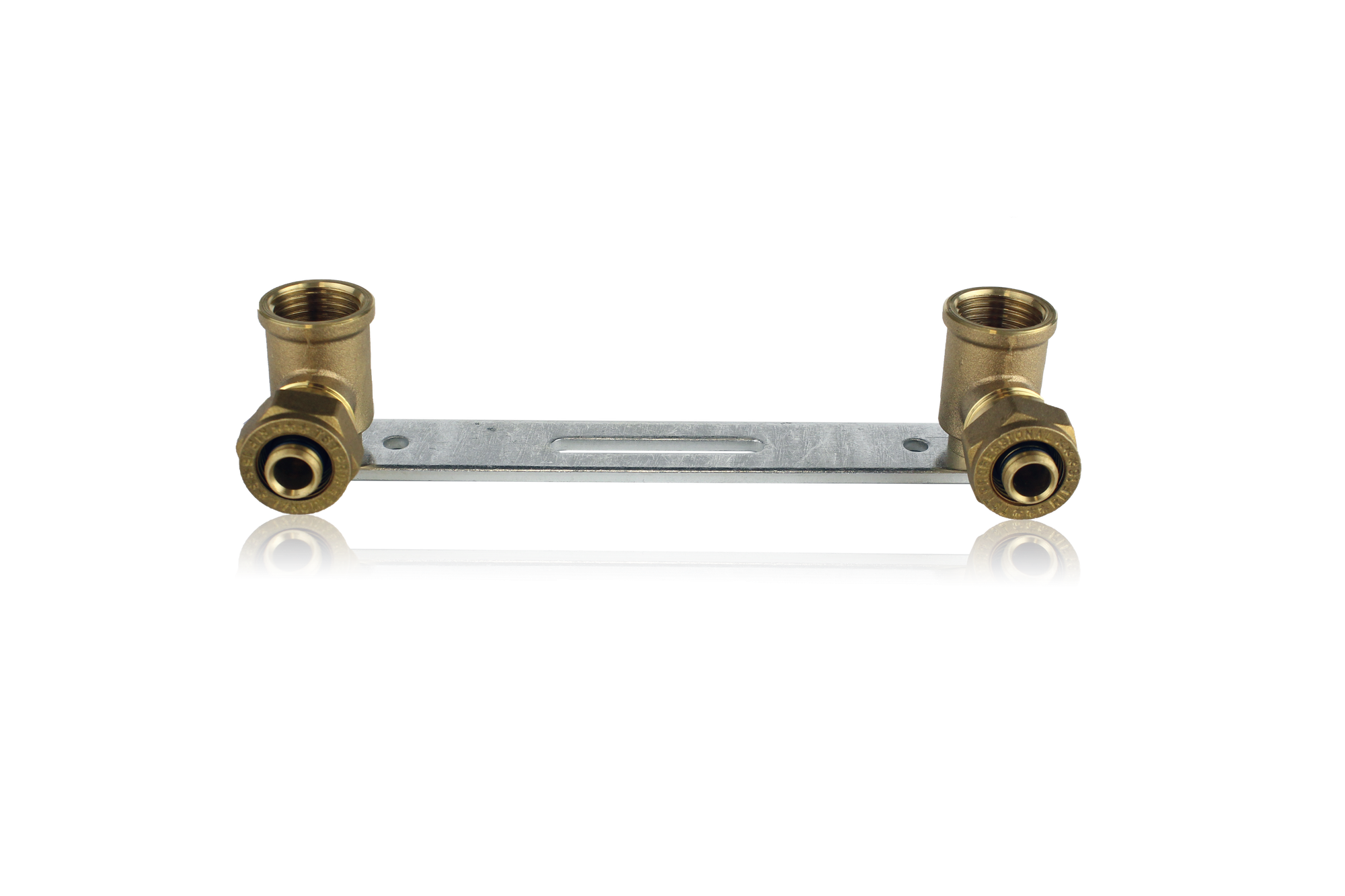 Планка установочная для смесителей с 2-я уголками 1/2г х 16 цанга TST