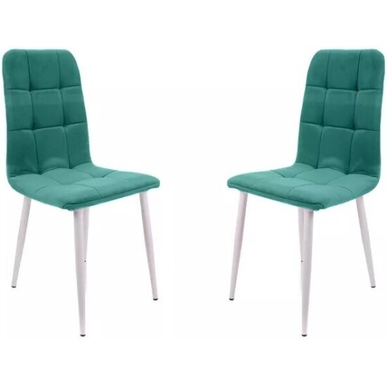 Комплект стульев домашних M-group леон классика, изумрудный, белые ножки (2 шт)