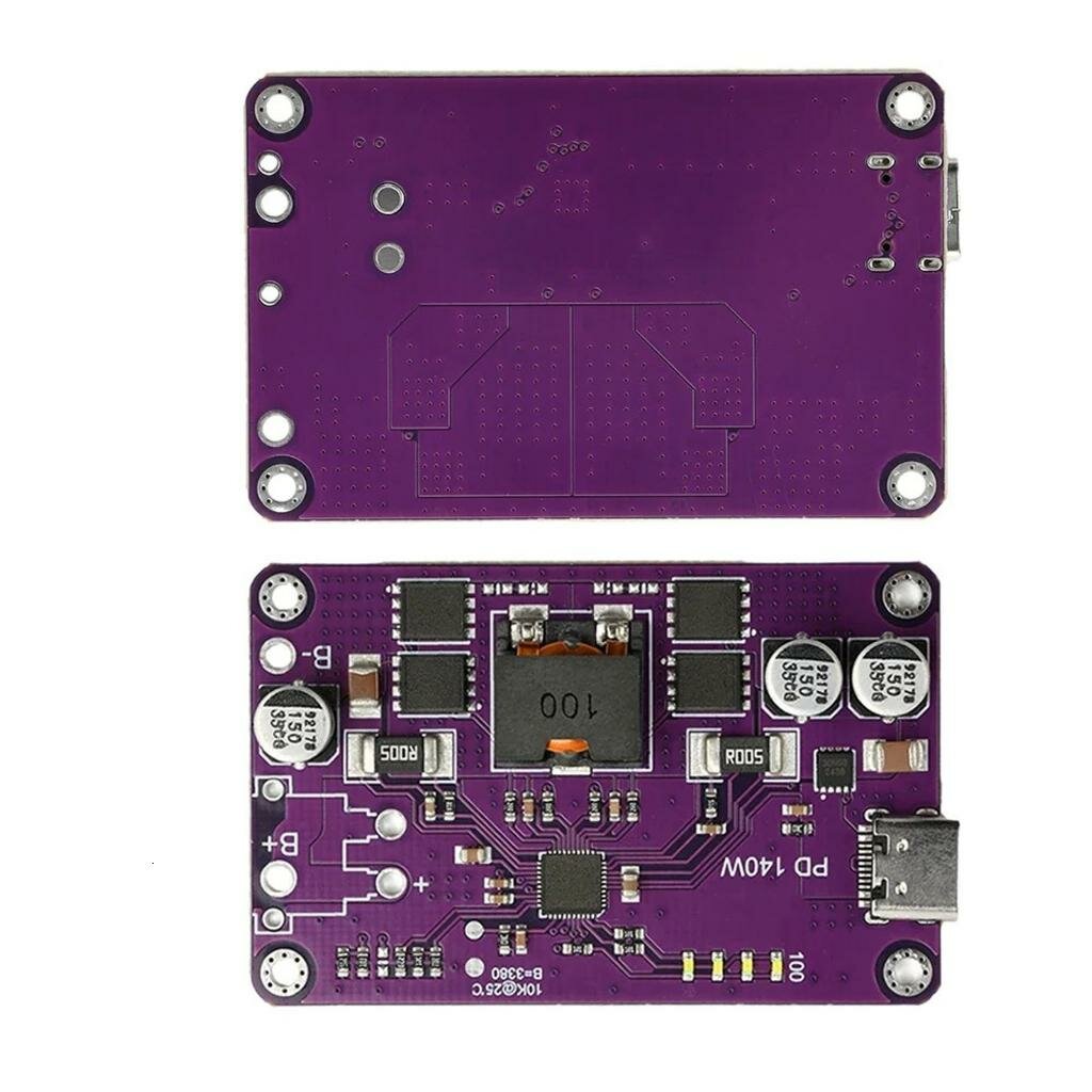 Автоматическая Настройка модуля быстрой зарядки мощностью 140 Вт по протоколу PD3.1 для литиевых батарей от 3 С до 6 С