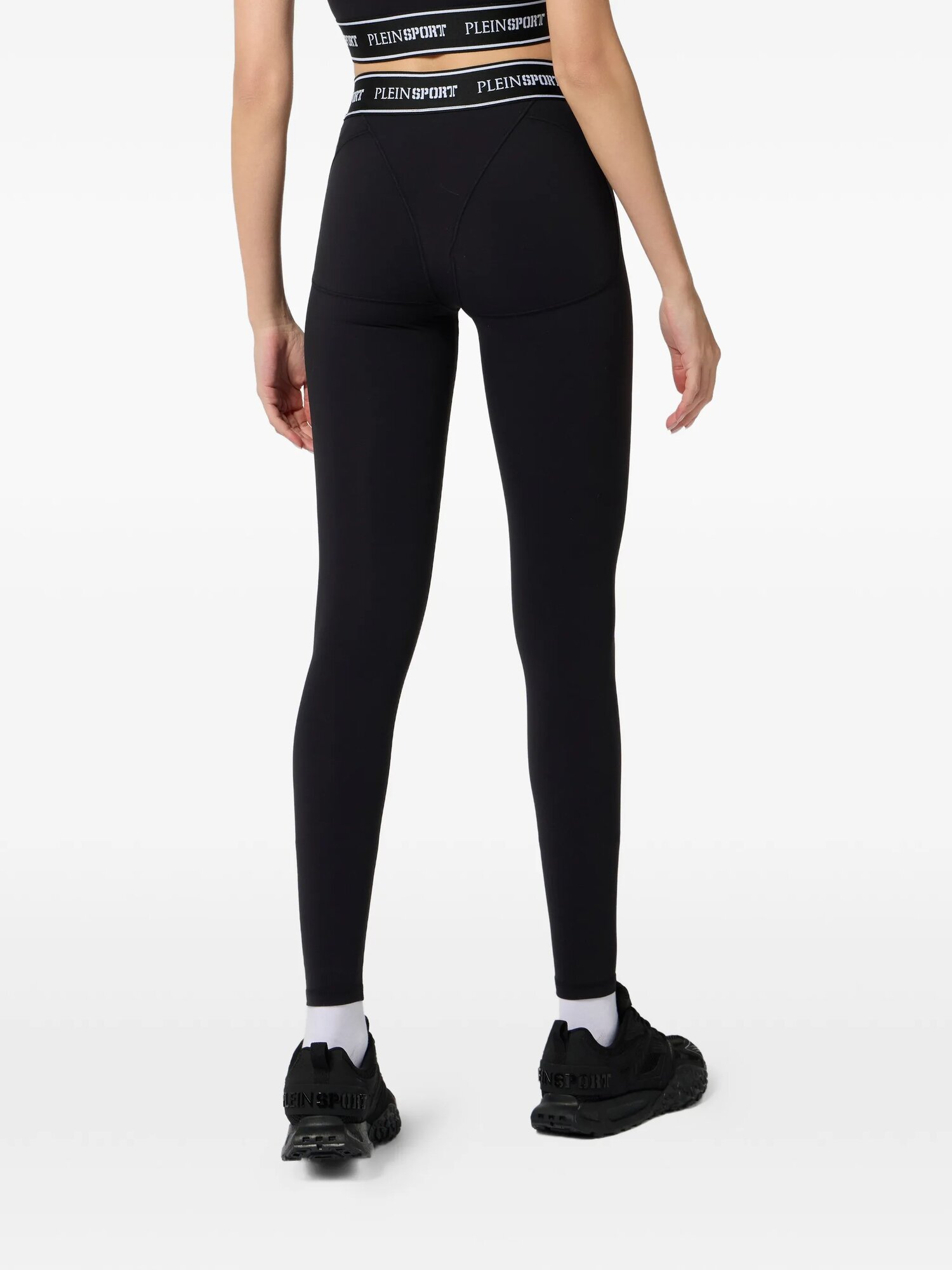 Легинсы PLEIN SPORT Logo elastic leggings, размер L, black/black — фото 1