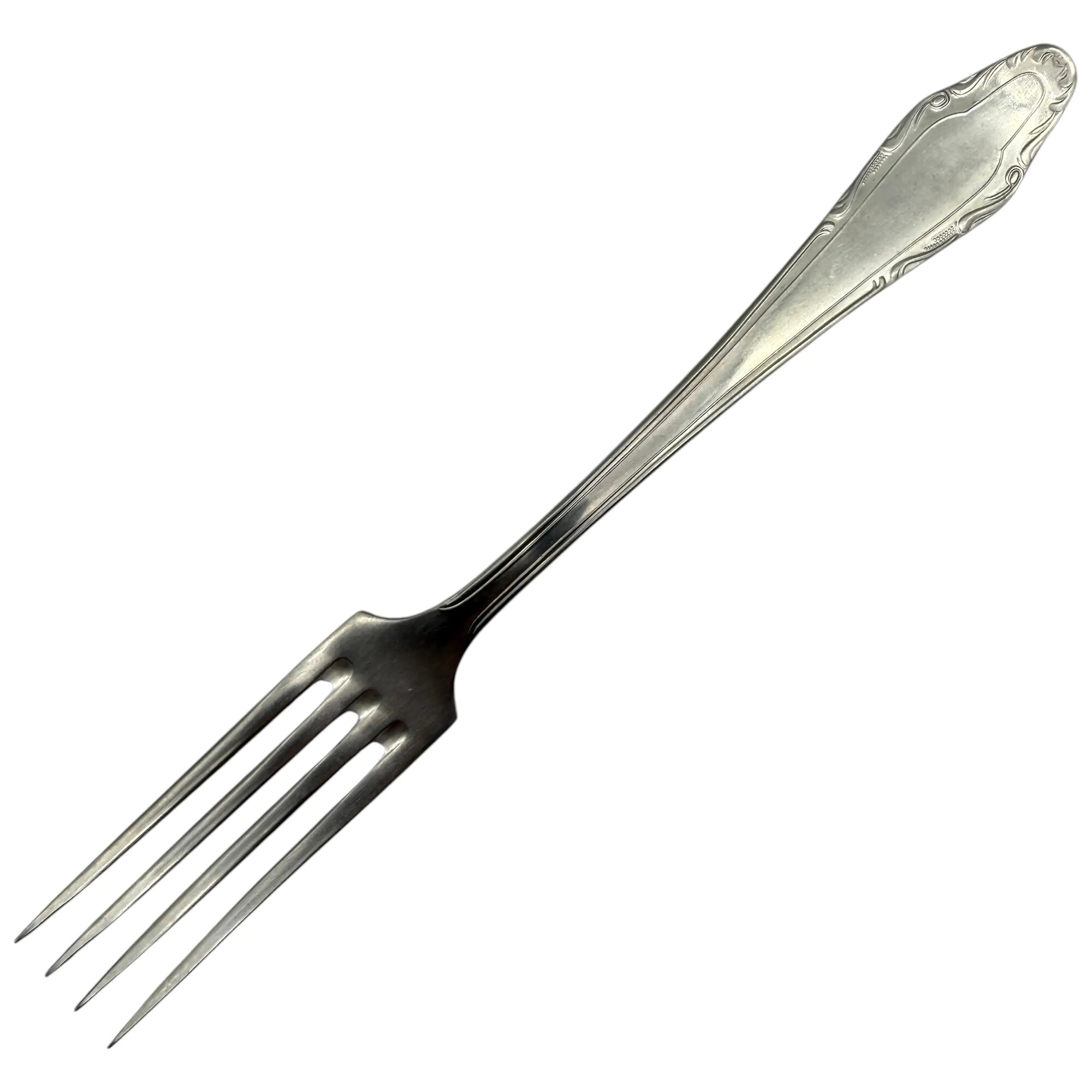 Вилка столовая "Завиток", 21 см, нержавеющая сталь, 1980-1990 гг, ЧМЗ, Челябинск, СССР