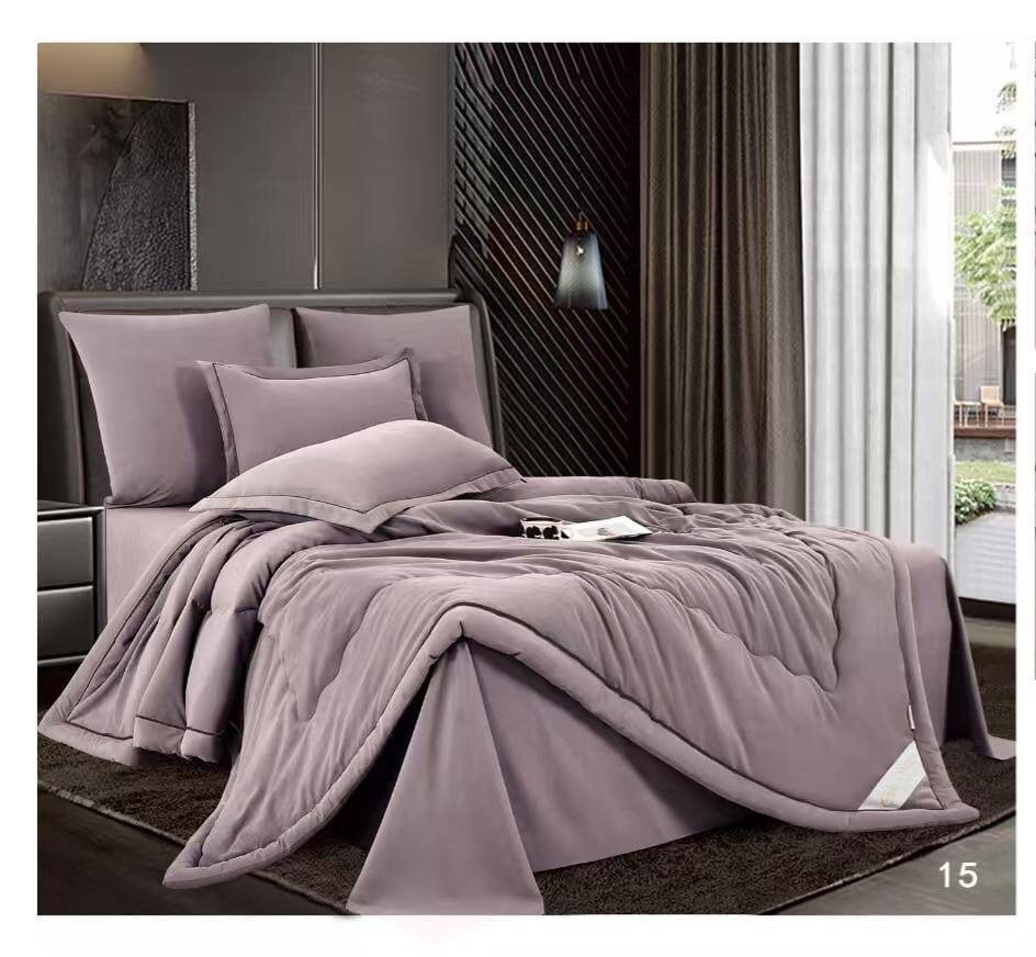 Комплект постельного белья 1.5 полуторный с одеялом бархатный Сатин с ушками