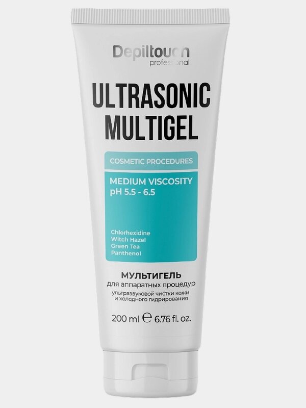 Мультигель для процедур, ультразвуковой чистки кожи и гидрирования, 200мл depiltouch
