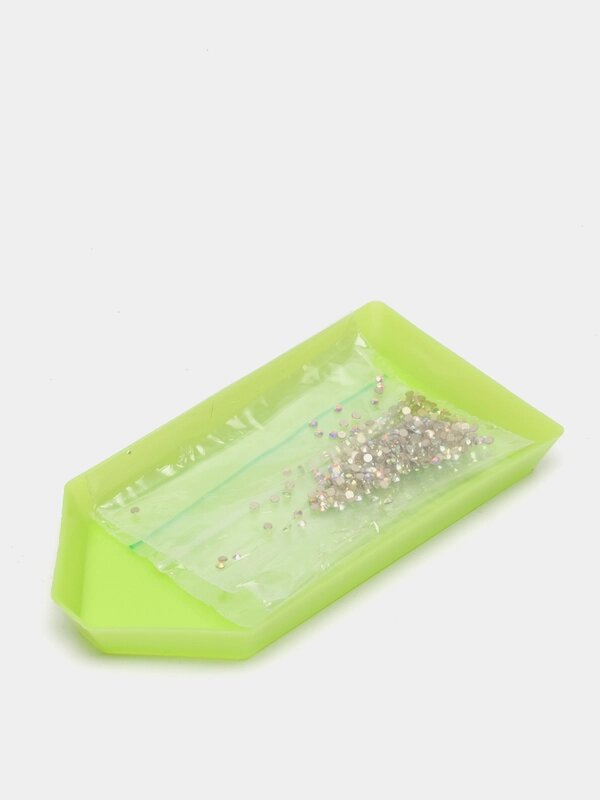Стразы (стекло) для дизайна ногтей с лотком для страз Crystal AB ss3, ss4, ss5 - 460 шт