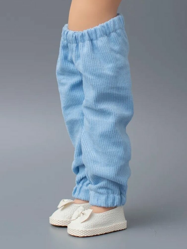 Вельветовые брючки для Паола Рейна / Одежда для кукол ростом 32-34 см / Голубые