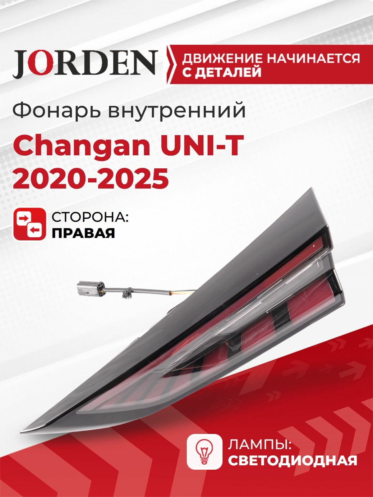 Фонарь Чанган юни т Changan UNI-T 2020-2025 задний правый внутренний в крышку багажника стоп сигнал
