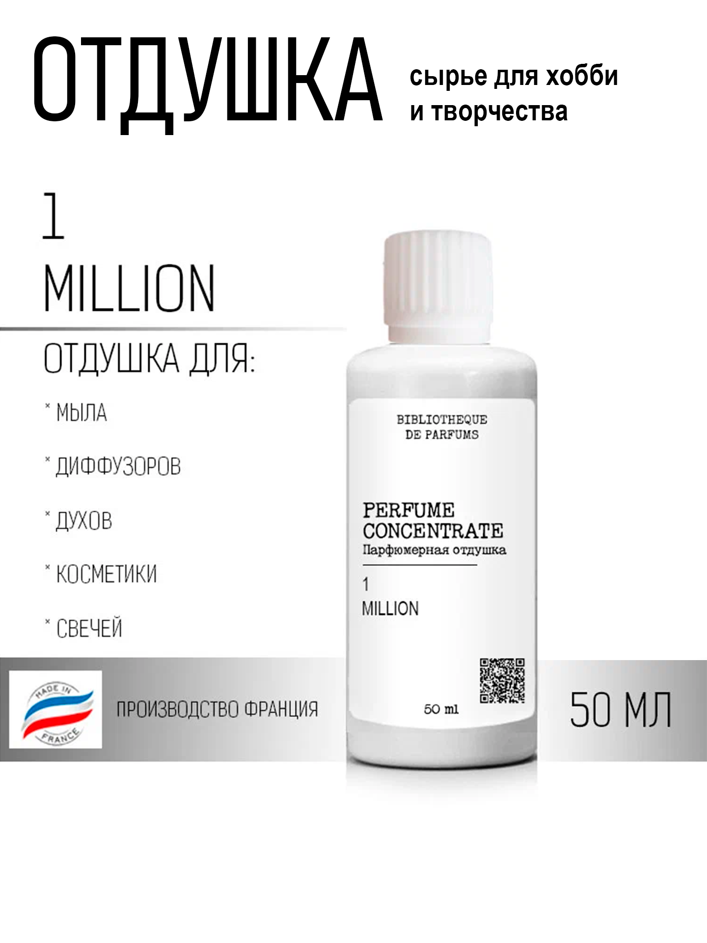 Отдушка для духов, свечей, диффузоров, бомбочек "1 Million", 50мл