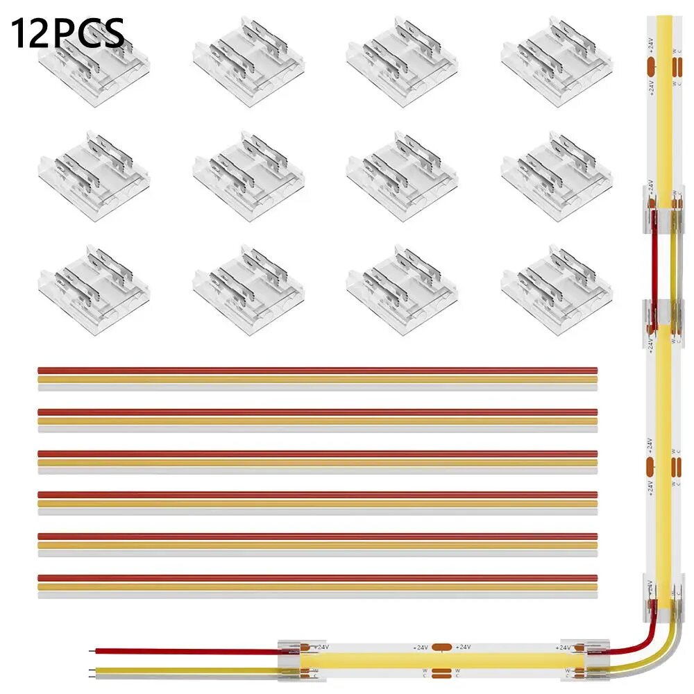 Прозрачные беспаечные соединители для светодиодных лент PCB to Wire, 3PIN 10mm COB BX