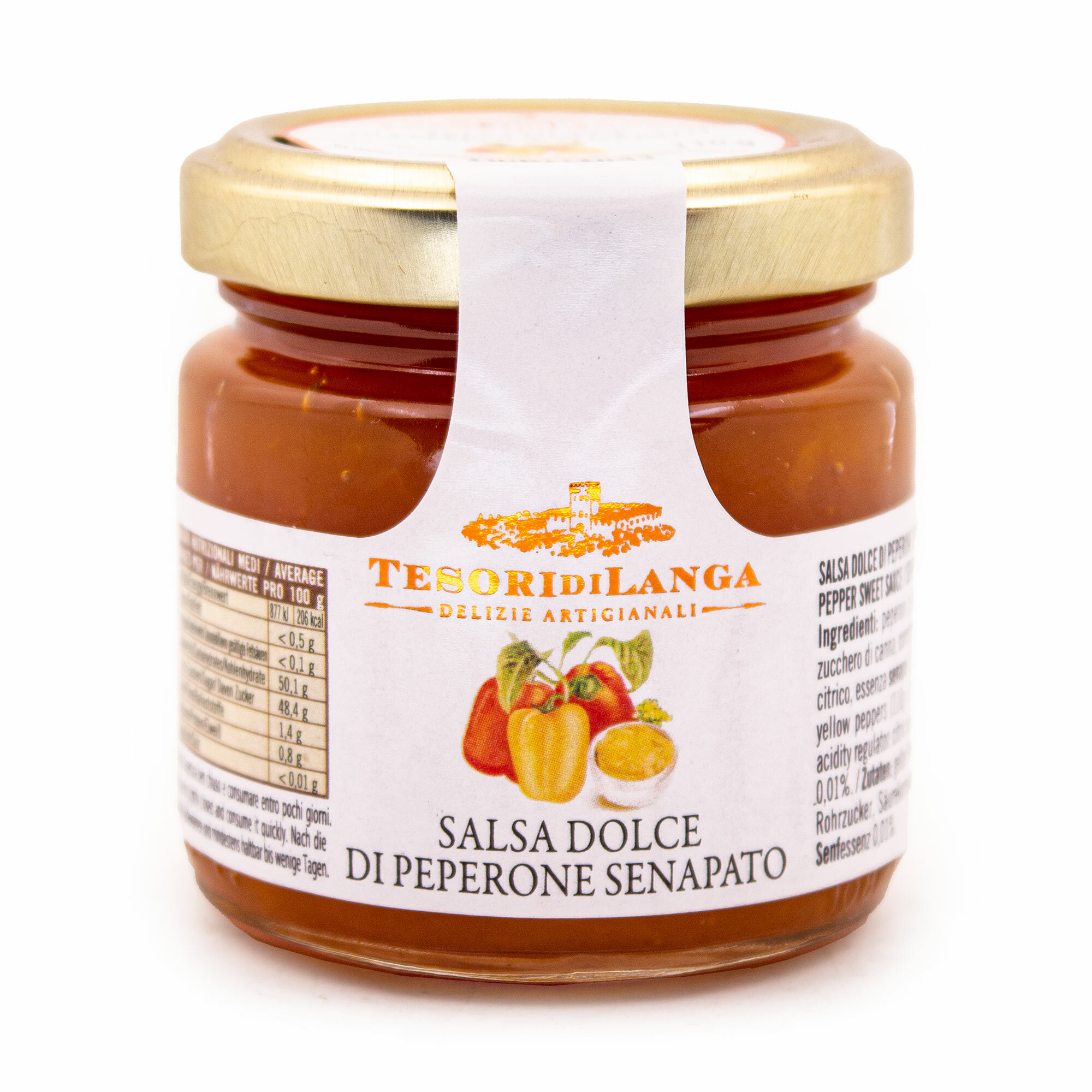 Соус сладкий для сыра из желтых перцев с горчицей, TESORI DI LANGA, 0,110 кг (ст/б)