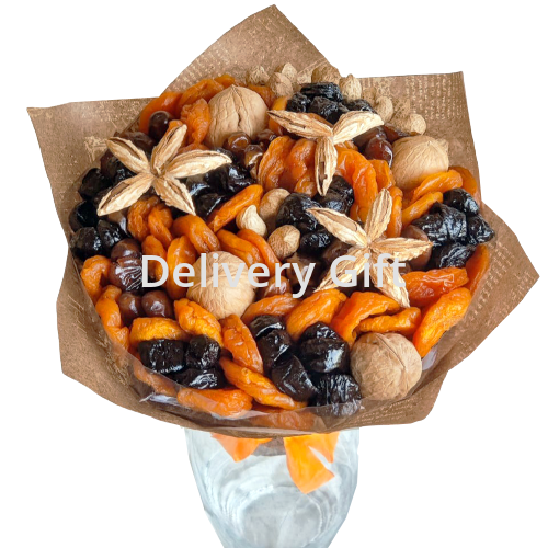 Съедобный букет из смеси сухофруктов и орехов "Delivery Gift"
