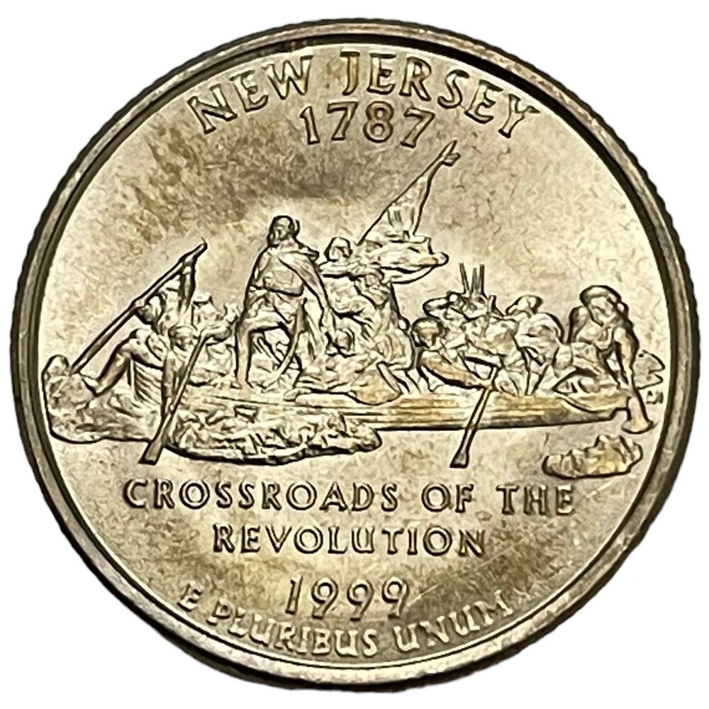 США 25 центов (1/4 доллара) 1999 г. (Квотеры 50 штатов - Нью-Джерси) (P)