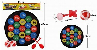 Спорт И Отдых Дартс. Попади в цель-1 (36см, 2 дротика, 2 шарика, на липучке) (в пакете) (от 3 лет) Y