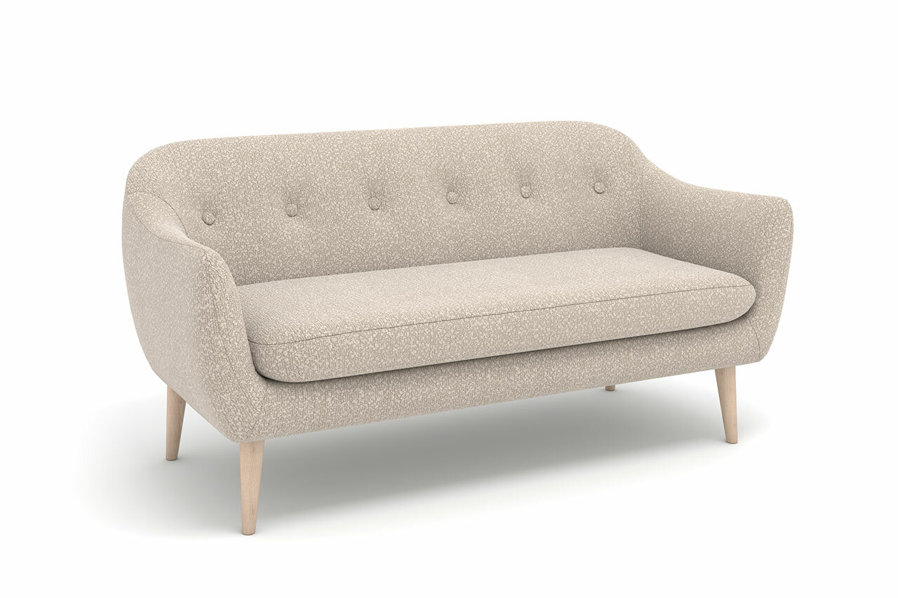 Диван Delicatex "Лутон", нераскладной, молочный, скандинавский стиль