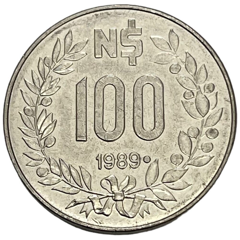 Уругвай 100 новых песо 1989 г.