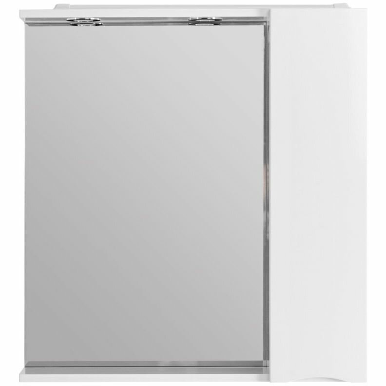 Шкаф зеркальный подвесной BelBagno MARINO с одной расп. дверцей с доводчиками LED 2x4W правост. Bianco Lucido 700х150х750 MARINO-SPC-700/750-1A-BL-P-R