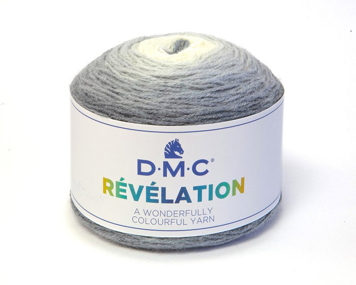 Пряжа "DMC" 8108 Revelation 80% акрил, 20% шерсть 150 г 520 м 209 серый-белый