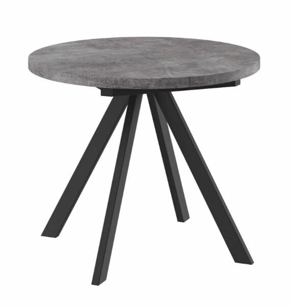 Стол круглый раздвижной RB RONDO-90 Дымчатая керамика/Черный 9569444702