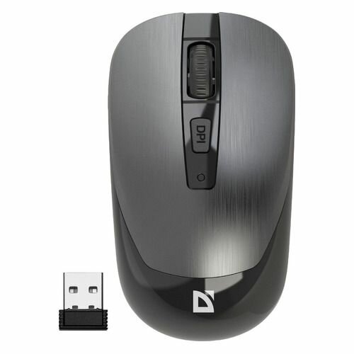 Мышь Defender Wave MM-995, оптическая, беспроводная, USB, серебристый [52993]