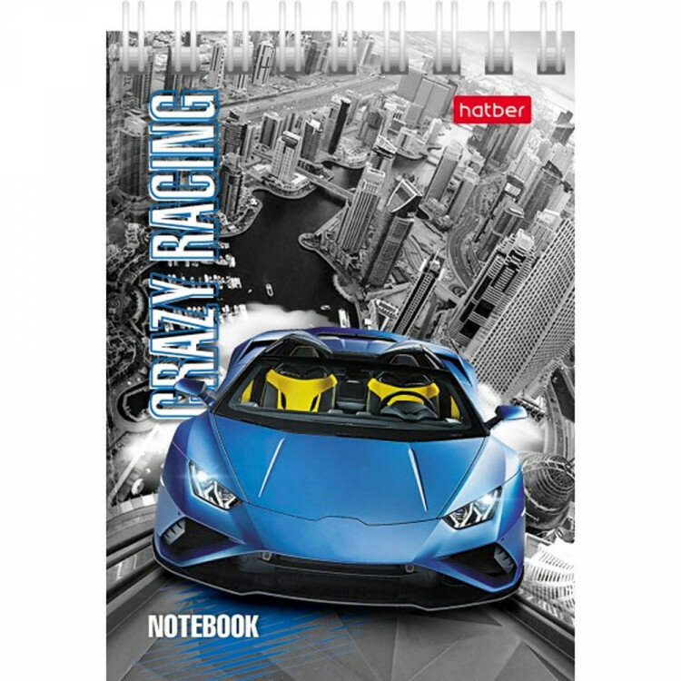 Блокнот А7 мягкая обложка на гребне 40 листов Hatber Автопанорама клетка арт 40Б7В1гр. Количество в наборе 40 шт.