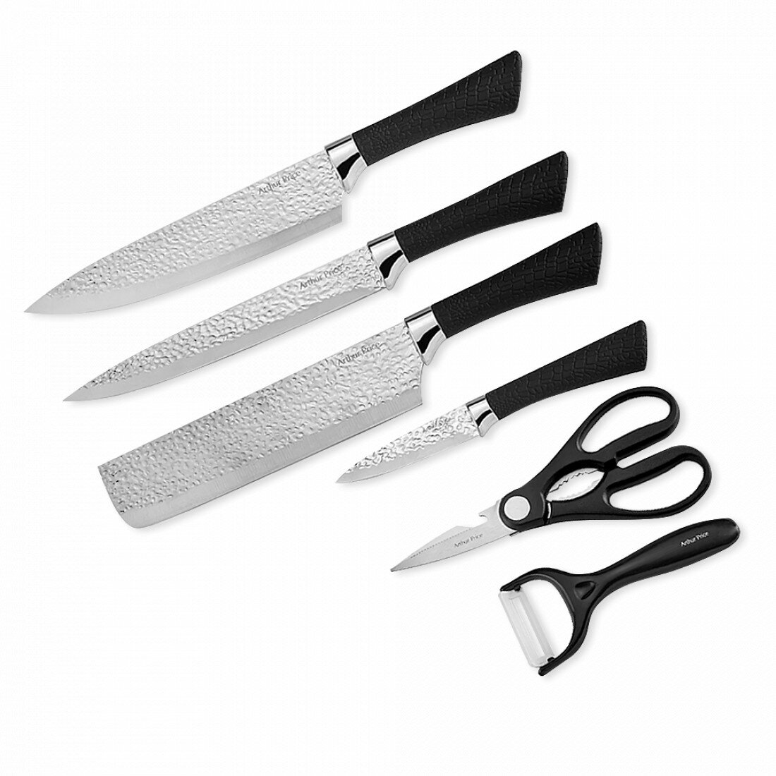 Набор кухонных ножей и аксессуаров, 6 предметов, нержавеющая сталь, Arthur Price, Великобритания, APZAPK7014