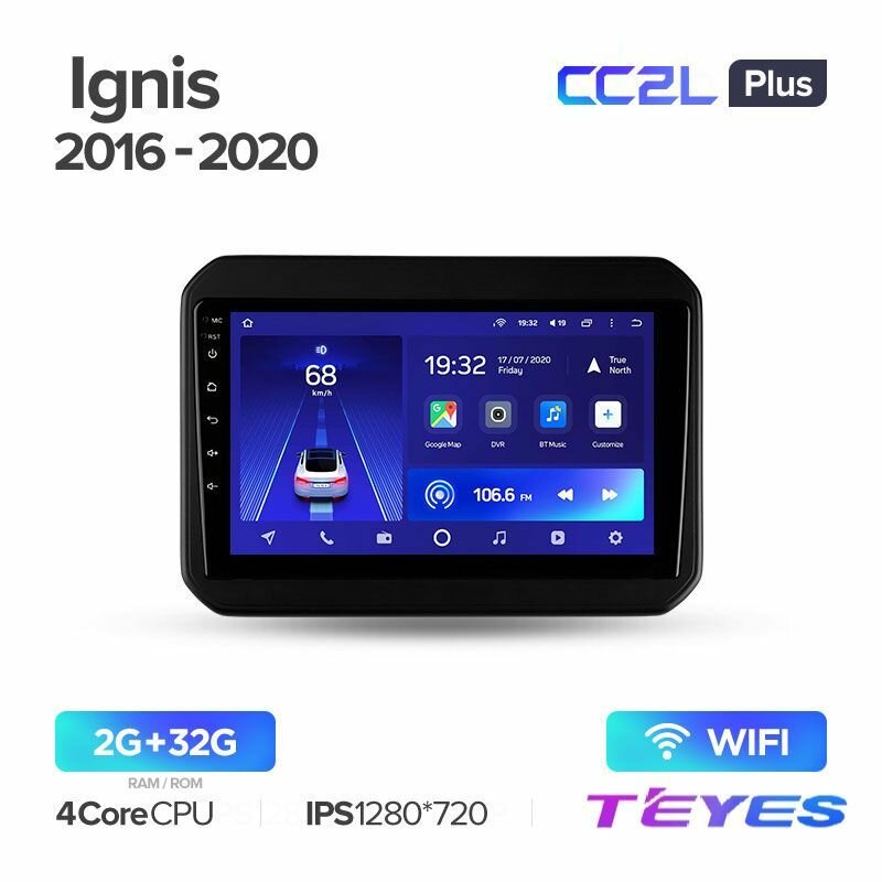 Магнитола Suzuki Ignis 2016-2020 Teyes CC2L+ 2/32GB, штатная магнитола, 4-х ядерный процессор, IPS экран, Wi-Fi, 2 DIN