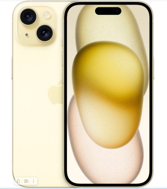 Смартфон Apple iPhone 15 128GB Yellow (желтый) Sim+eSim