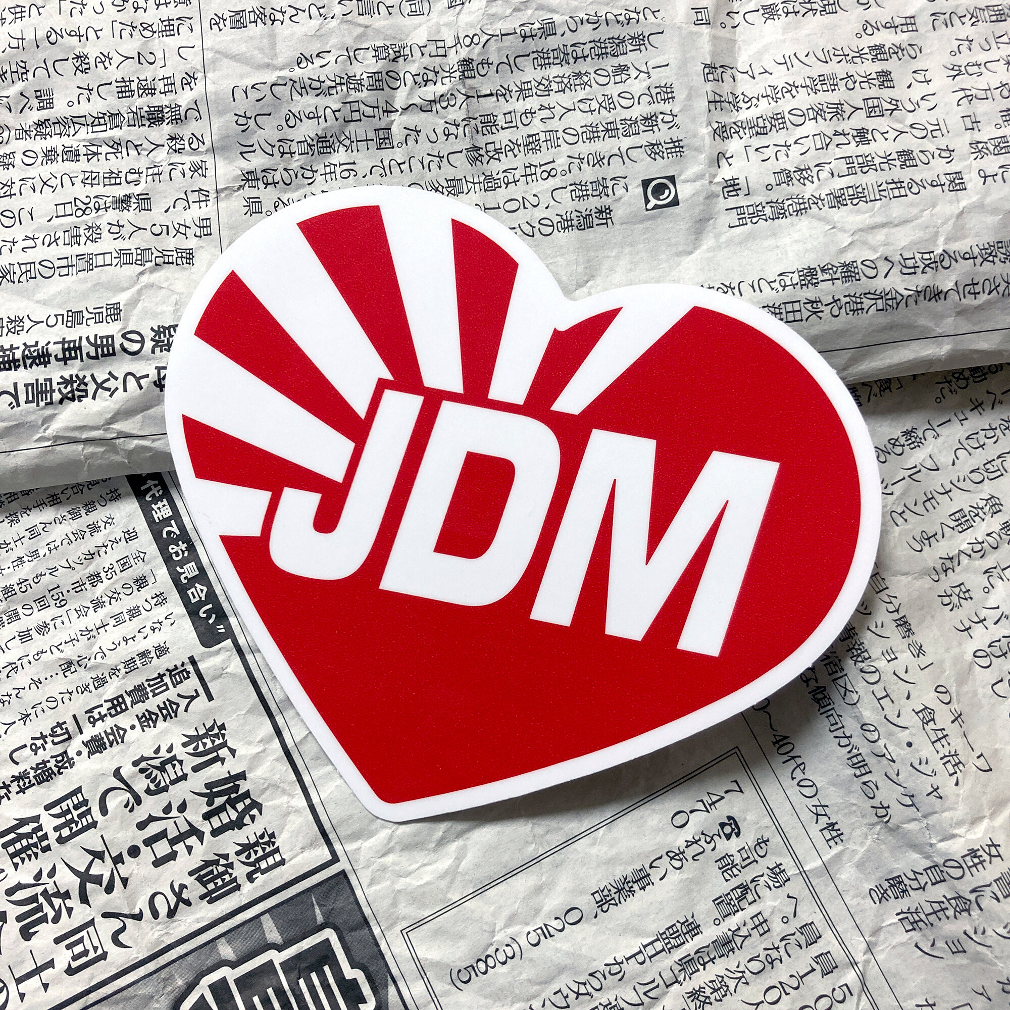 Наклейка на авто сердце I love JDM, 12х10см / Resource Stickers