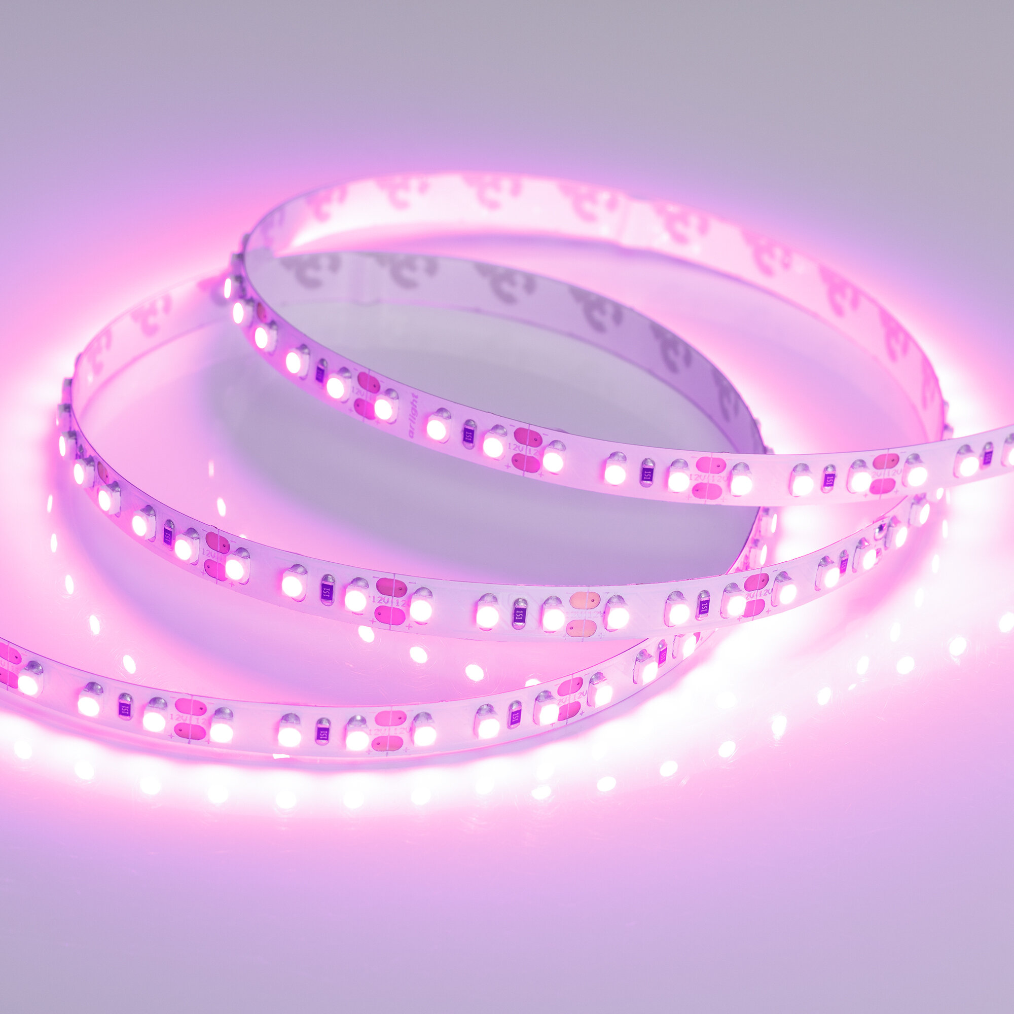 Лента светодиодная Arlight Лента RT-A120-8mm 12V Pink (9.6 W/m, IP20, 2835, 5m) (ARL, Открытый), 5м