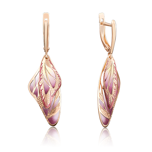 Серьги PLATINA, красное золото, 585 проба