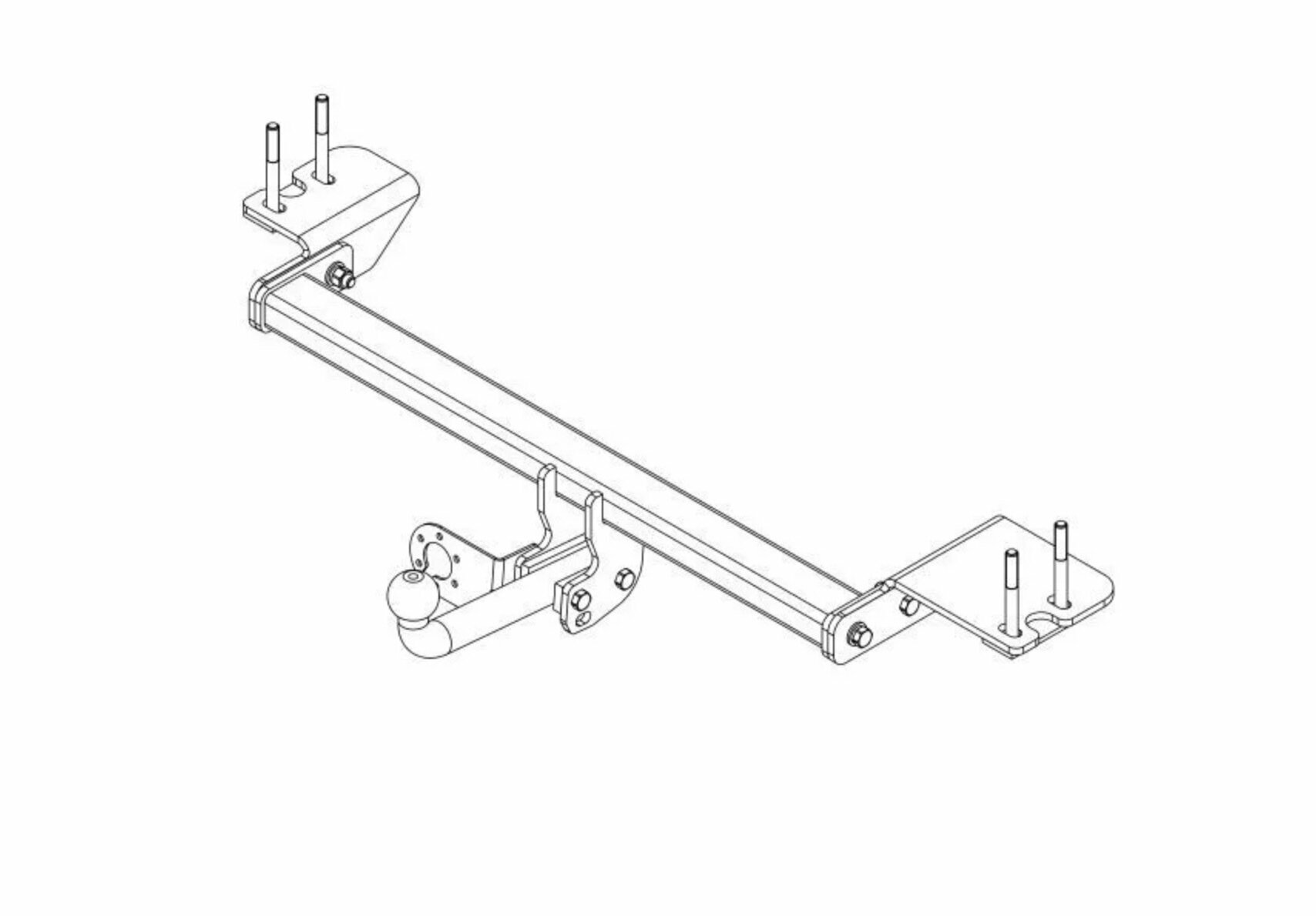 Фаркоп на SSANG YONG STAVIC (2013) (без электрики, паспорт/сертификат в комплекте) Автос. SY 012