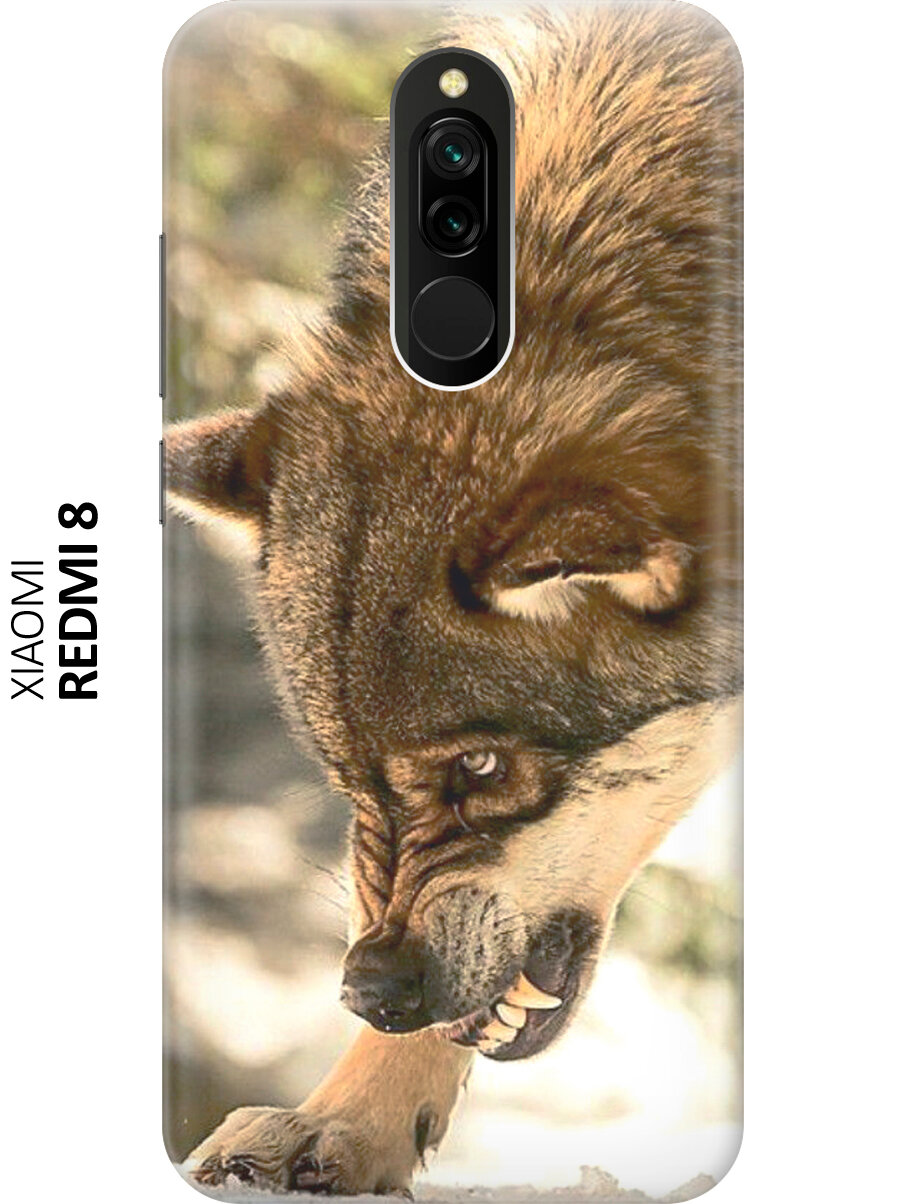 Силиконовый чехол Лютый волк на Xiaomi Redmi 8 / Сяоми Редми 8