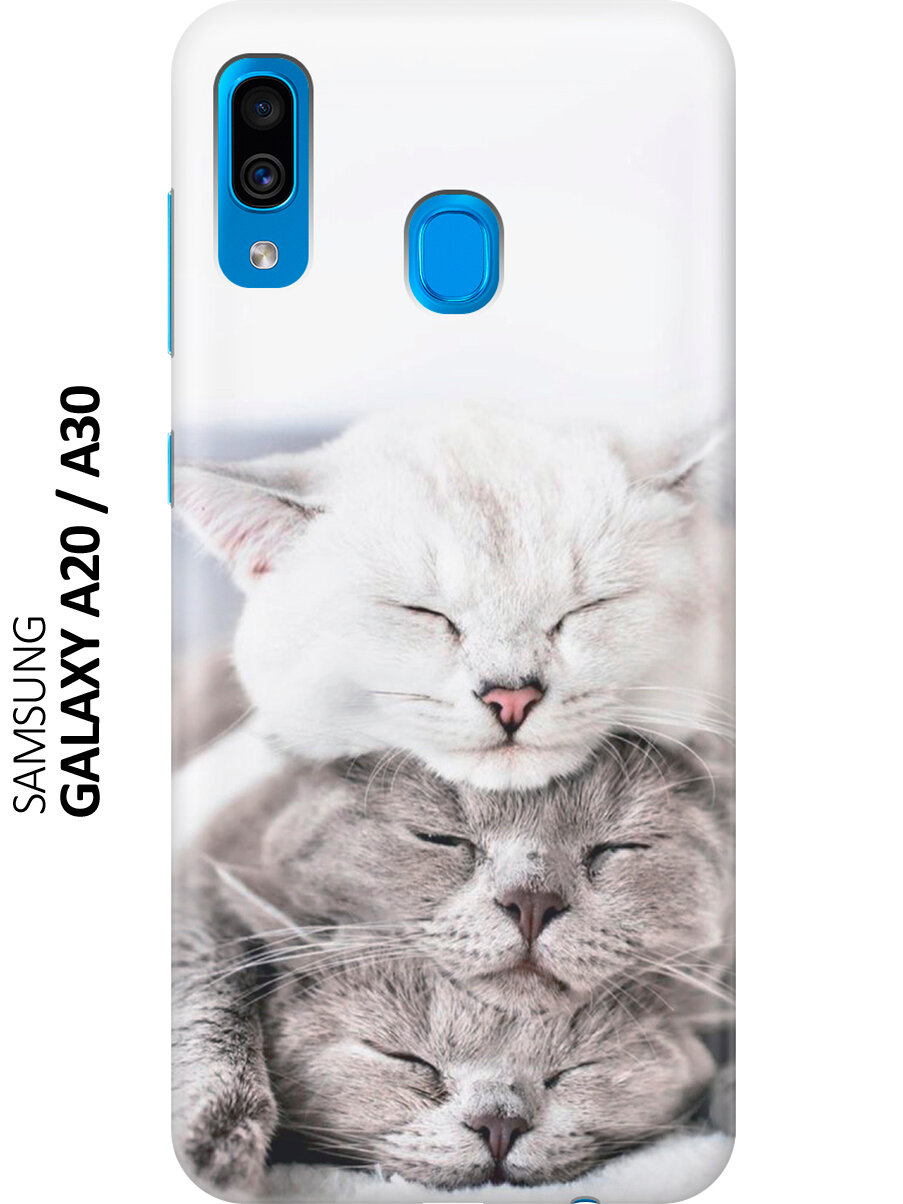 Силиконовый чехол Три кота на Samsung Galaxy A20 / A30 / Самсунг А20 / А30