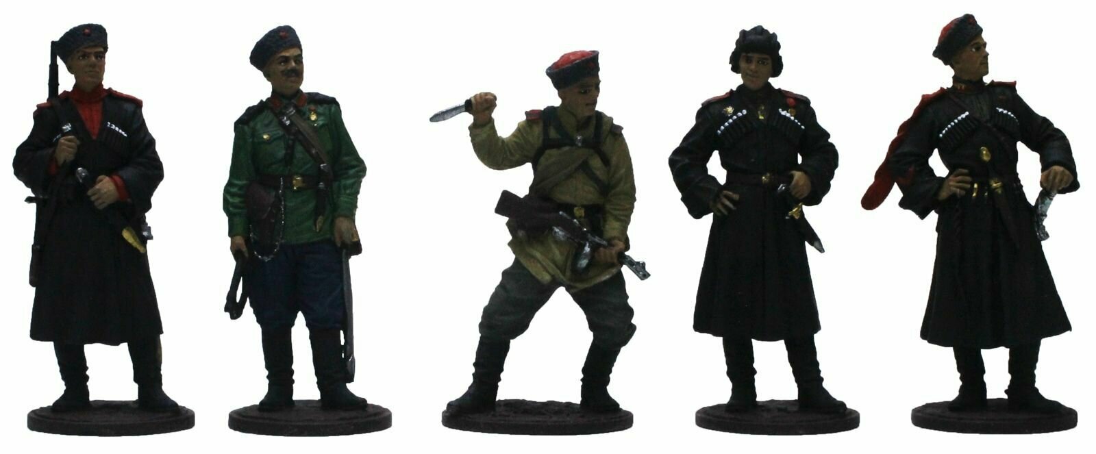 "Вторая мировая война, Красная Армия Казаки" №1ЕК (5 э) набор оловянных солдатиков сувенирный покрас в картонной коробке