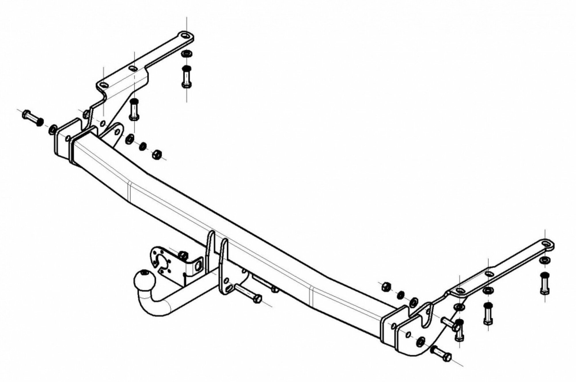 Фаркоп на TOYOTA RAV-4 (2005-2012) (без электрики, паспорт/сертификат в комплекте) Автос. TY 22