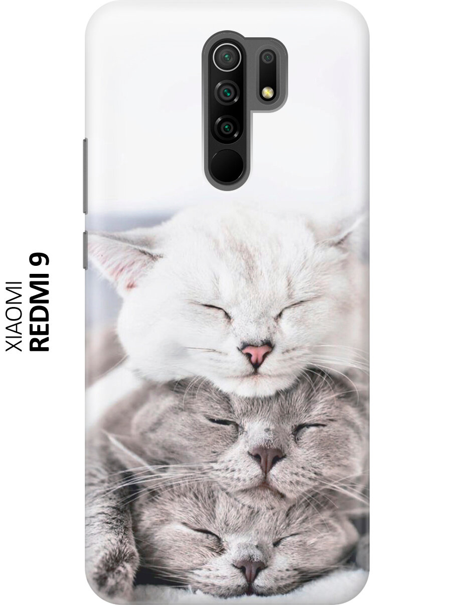 Силиконовый чехол Три кота на Xiaomi Redmi 9 / Сяоми Редми 9