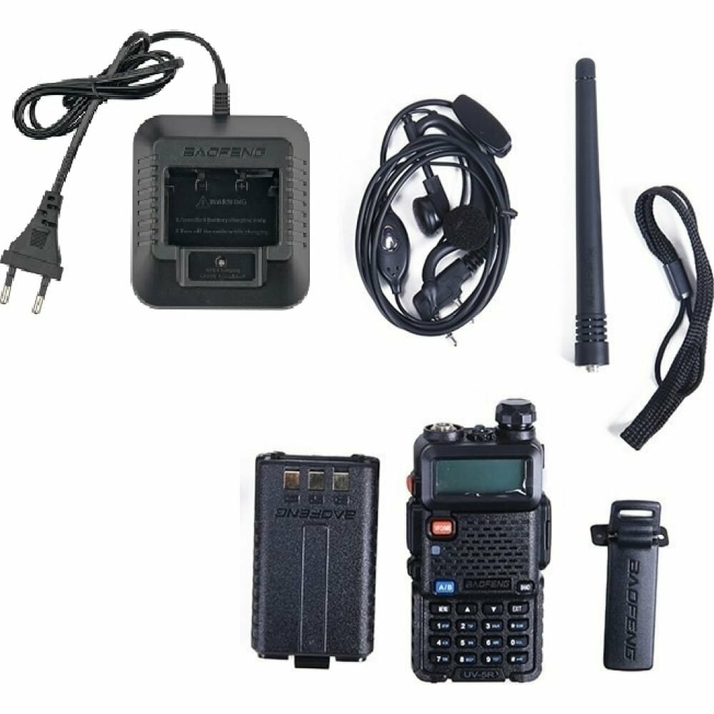 Рация Baofeng UV-5R 1800 мАч, 8 Вт, 128 каналов, VHF/UHF, аналоговая, портативная, для охоты, дальность