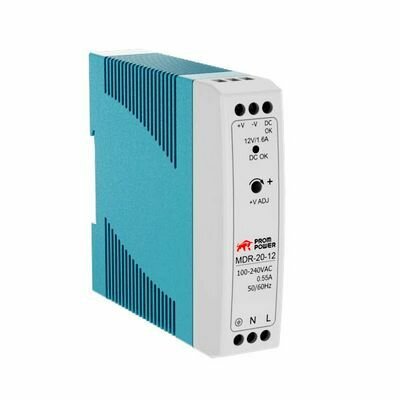 MDR-20-12, Преобразователь, блок питания на рейку , 12В,1.67А,20Вт
