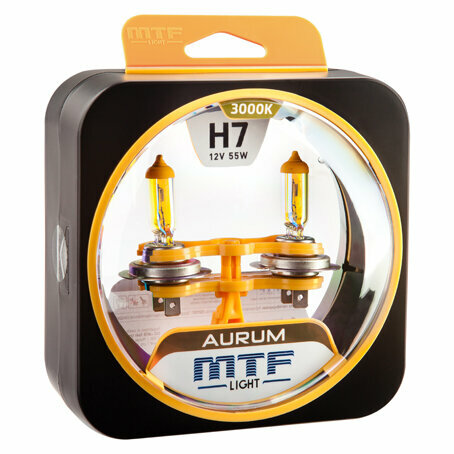 Галогенные автолампы MTF Light серия AURUM H7, 12V, 55W, комплект 2 лампы