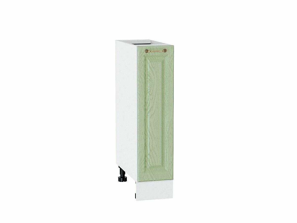 Шкаф нижний с 1-ой дверцей Ницца, цвет фасада Дуб оливковый, цвет каркаса Белый, 816*200*478 мм