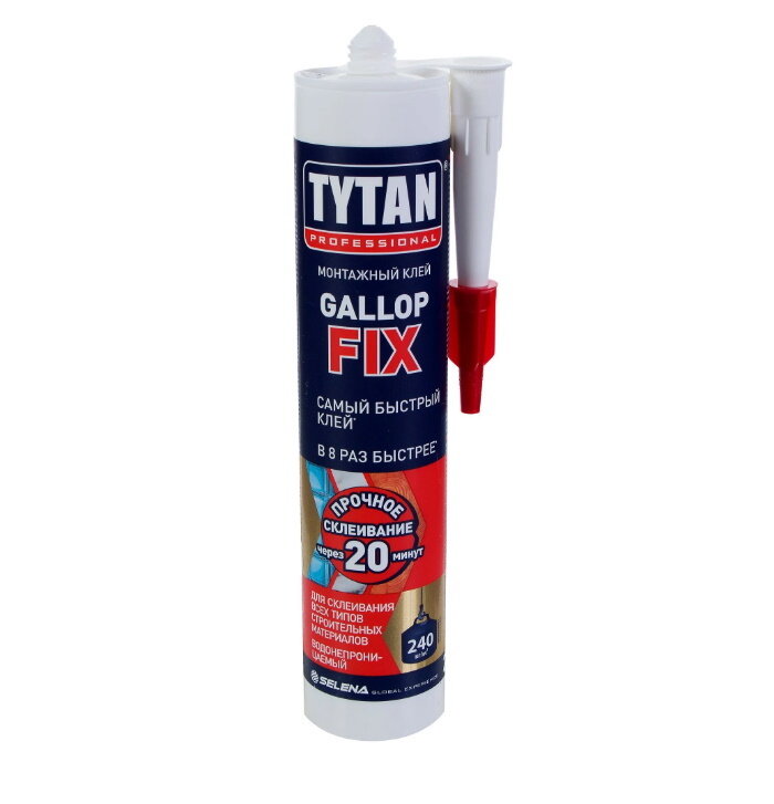 Монтажный клей TYTAN PROFESSIONAL GALLOP FIX, белый 290 мл