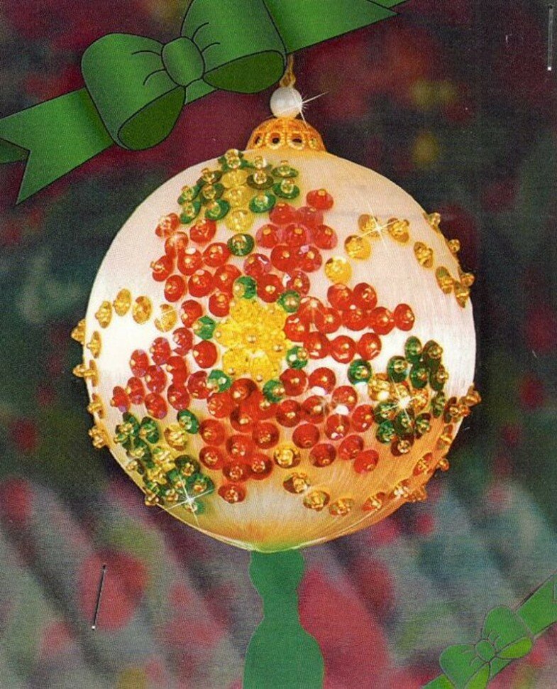 Набор - свободный стиль Design Works #5732W Елочная игрушка, 7.5 x 7.5 см